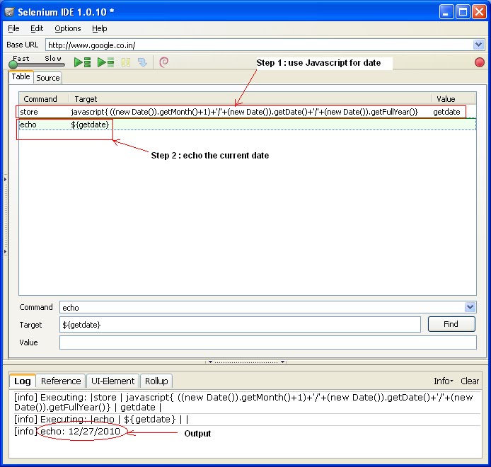 Selenium Ide Get Current System Date Using Java Script In Selenium Ide